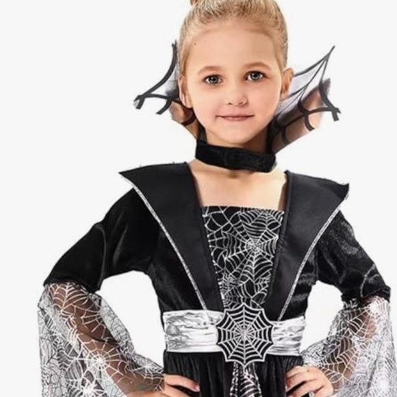 Costumes | Vampire Costumedark Vampire Spider Web Long Dress For Girls ...